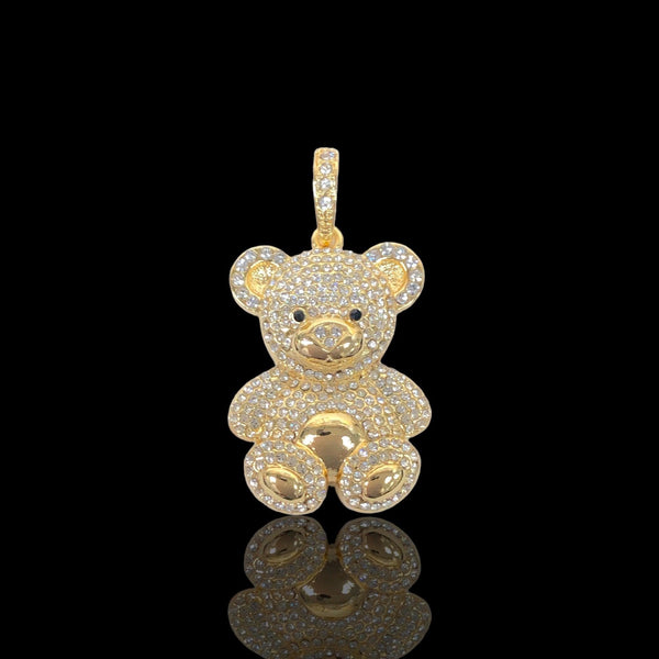 Gold Filled Oro Laminado Rhinestone Teddy Bear Pendant | KUANIA