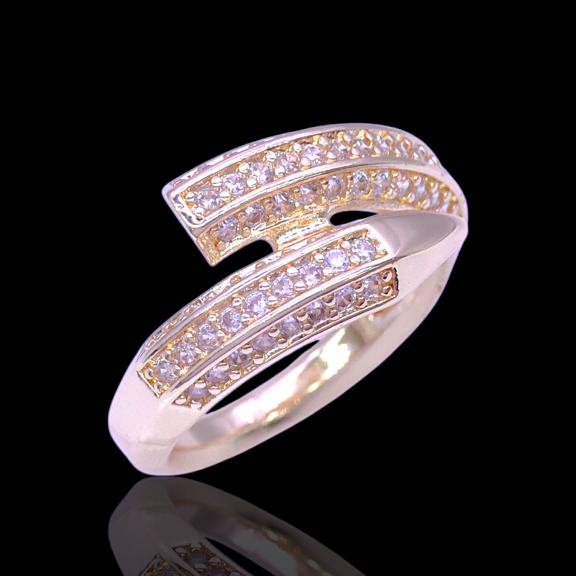 Gold Filled Oro Laminado Vienna Astisana Zirconia Ring | KUANIA