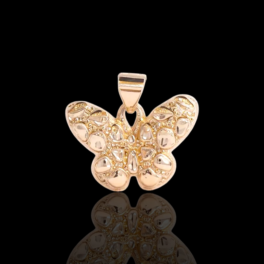 Oro Laminado Gold Filled Nugget Moroccan Butterfly Pendant | KUANIA